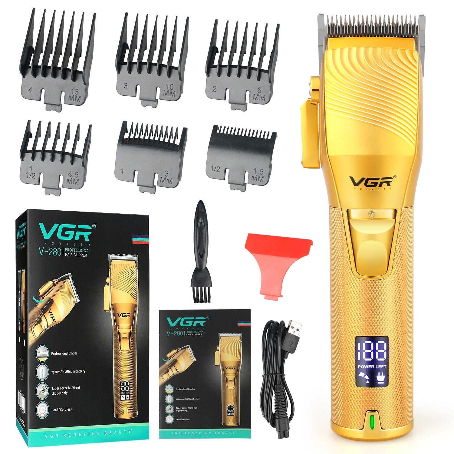 Audessy VGR Professional Trimmer Hair Clippers Cutting Beard Cordless ...