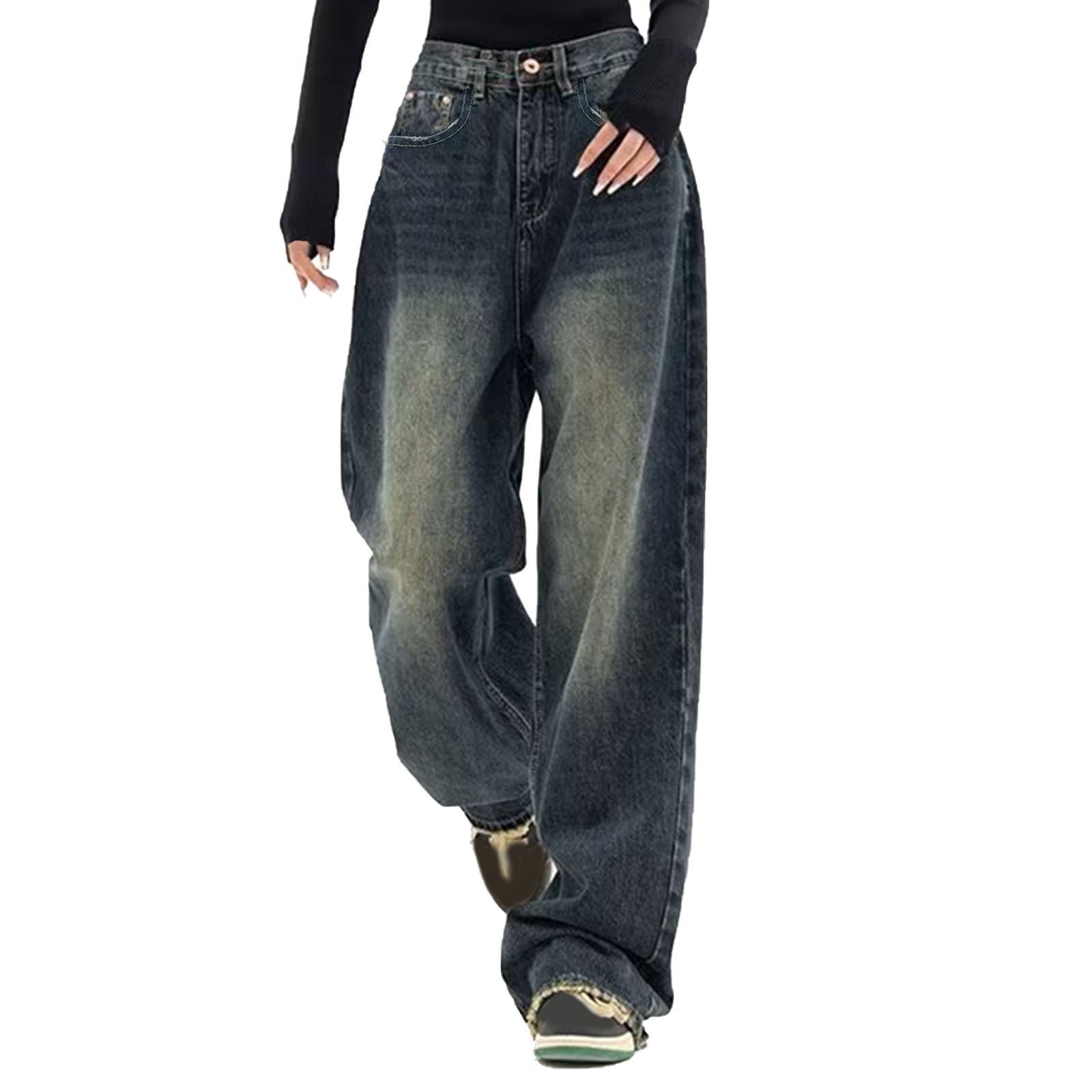 Audhol Baggy Jeans Women's Spring Summer High Waisted Slimming Straight ...