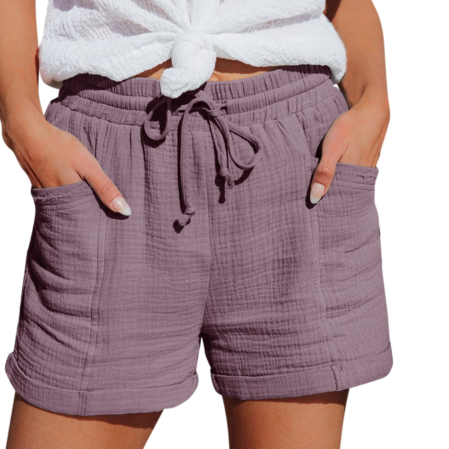 Audhol Beach Shorts, Womens Summer Shorts with Pockets High Waisted ...