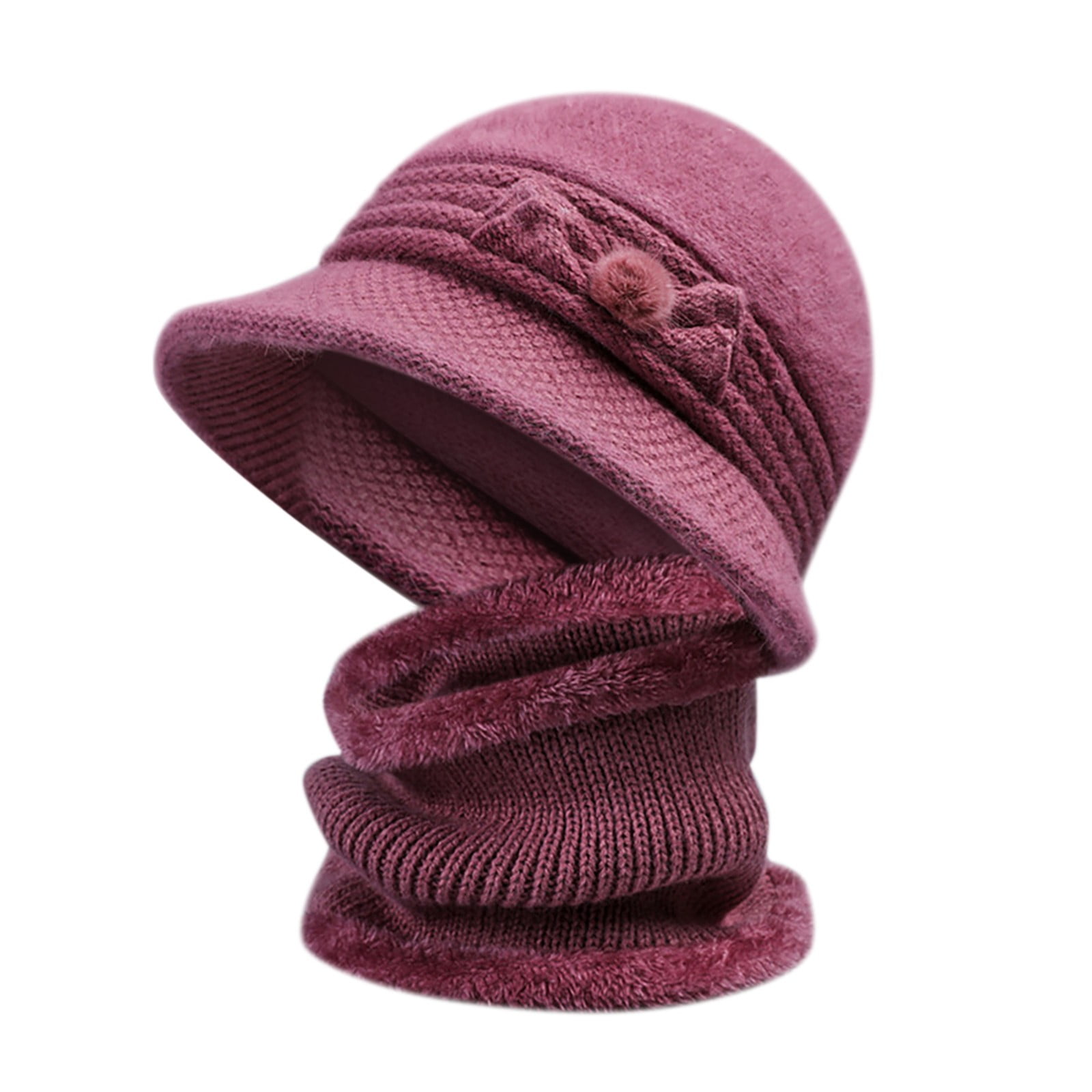 Audhol Bomber Hats Women's Knitted Warm Basin Hat Padded Cotton Hat ...