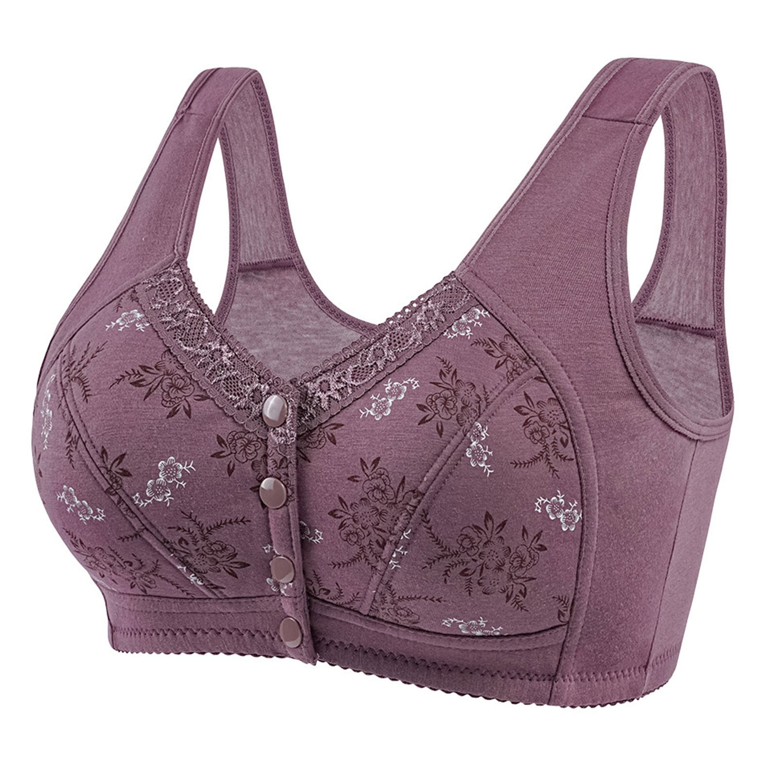 Audhol Bra Front Closure for Women Women Lace Front Buckle Prints Underwear without Rims Vest ...