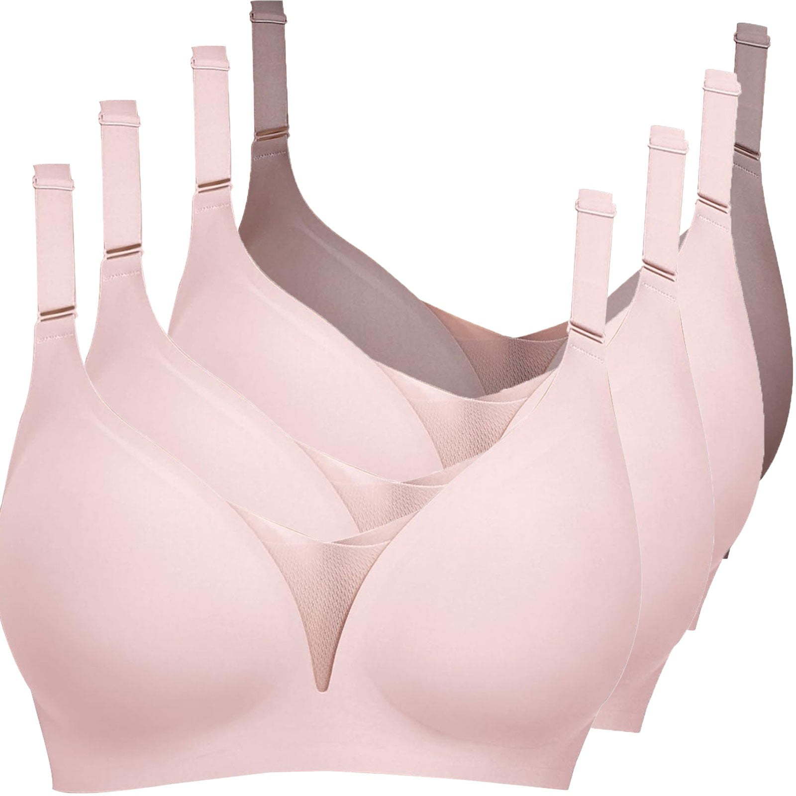 Audhol Bra Pack, 2025 New 4 Piece Set of Women's Wireless Bra Lace V ...