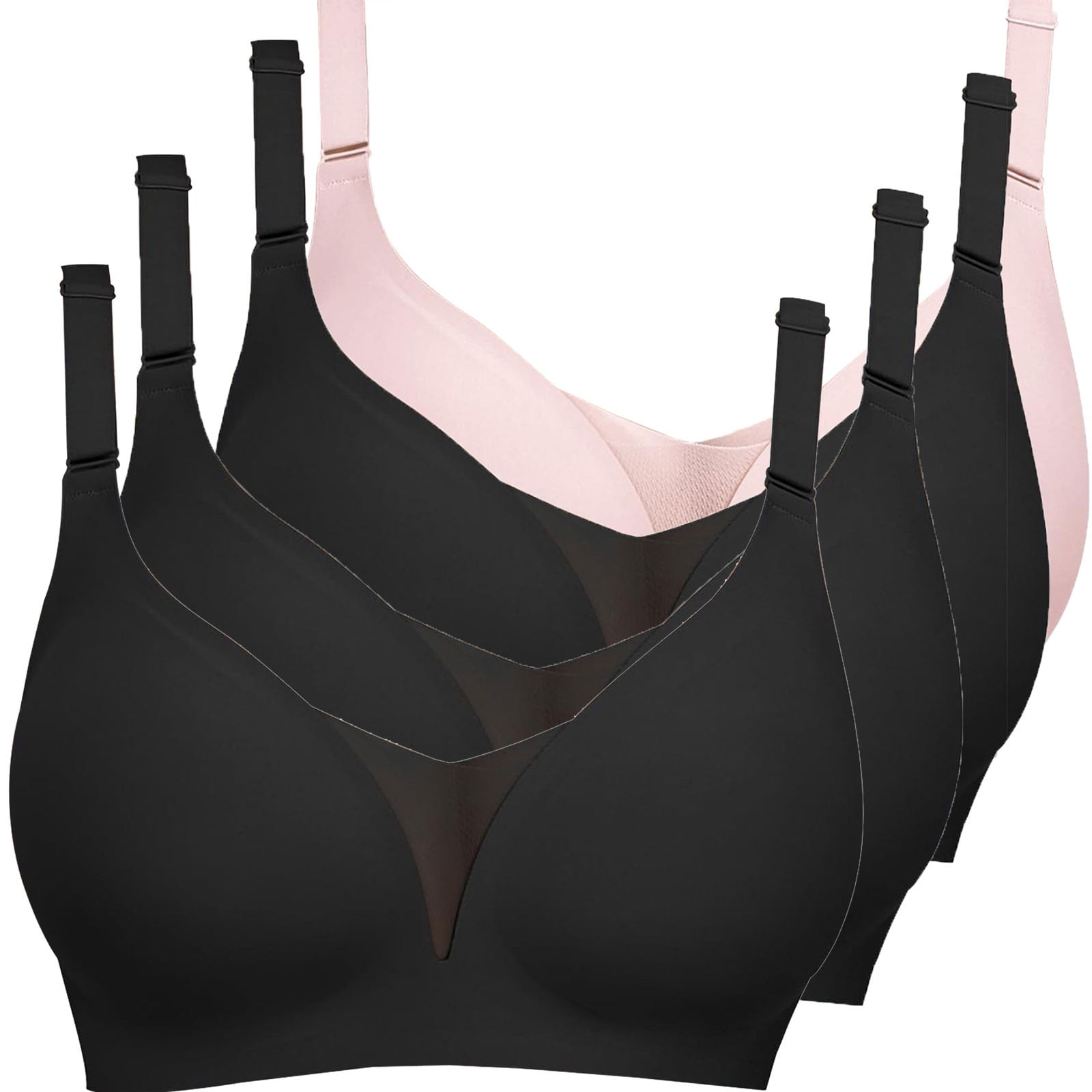 Audhol Bra Pack, 2025 New 4 Piece Set of Women's Wireless Bra Lace V ...
