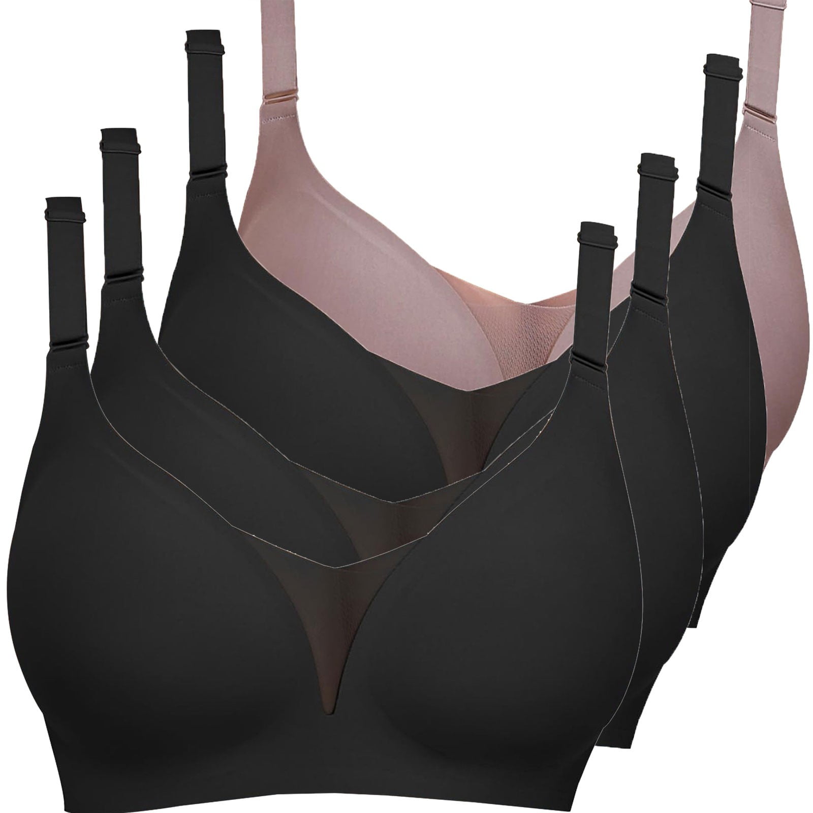Audhol Bra Pack, 2025 New 4 Piece Set of Women's Wireless Bra Lace V ...