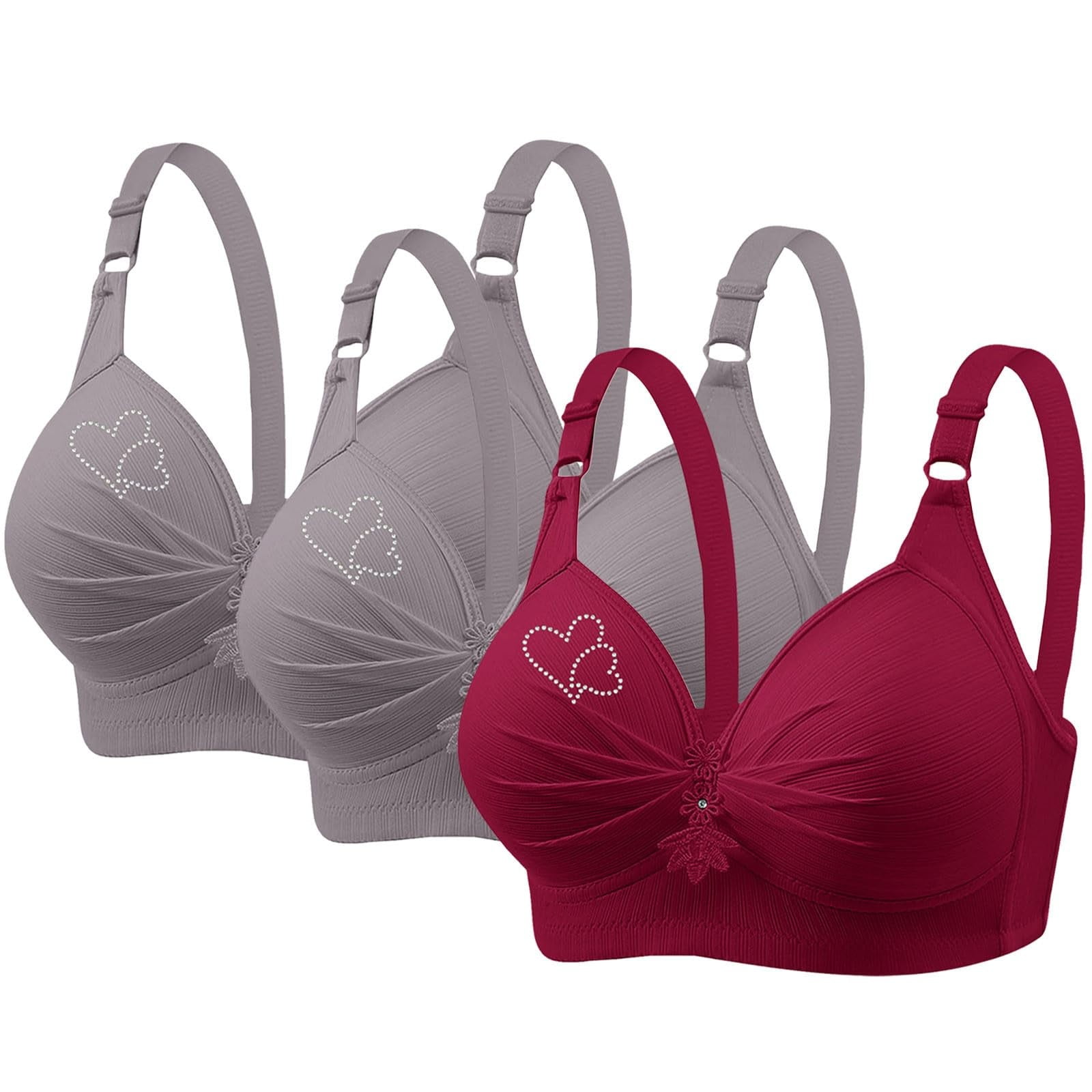 Audhol Bras for Older Women 3 Pack Sports Bras for Women 2024 ...