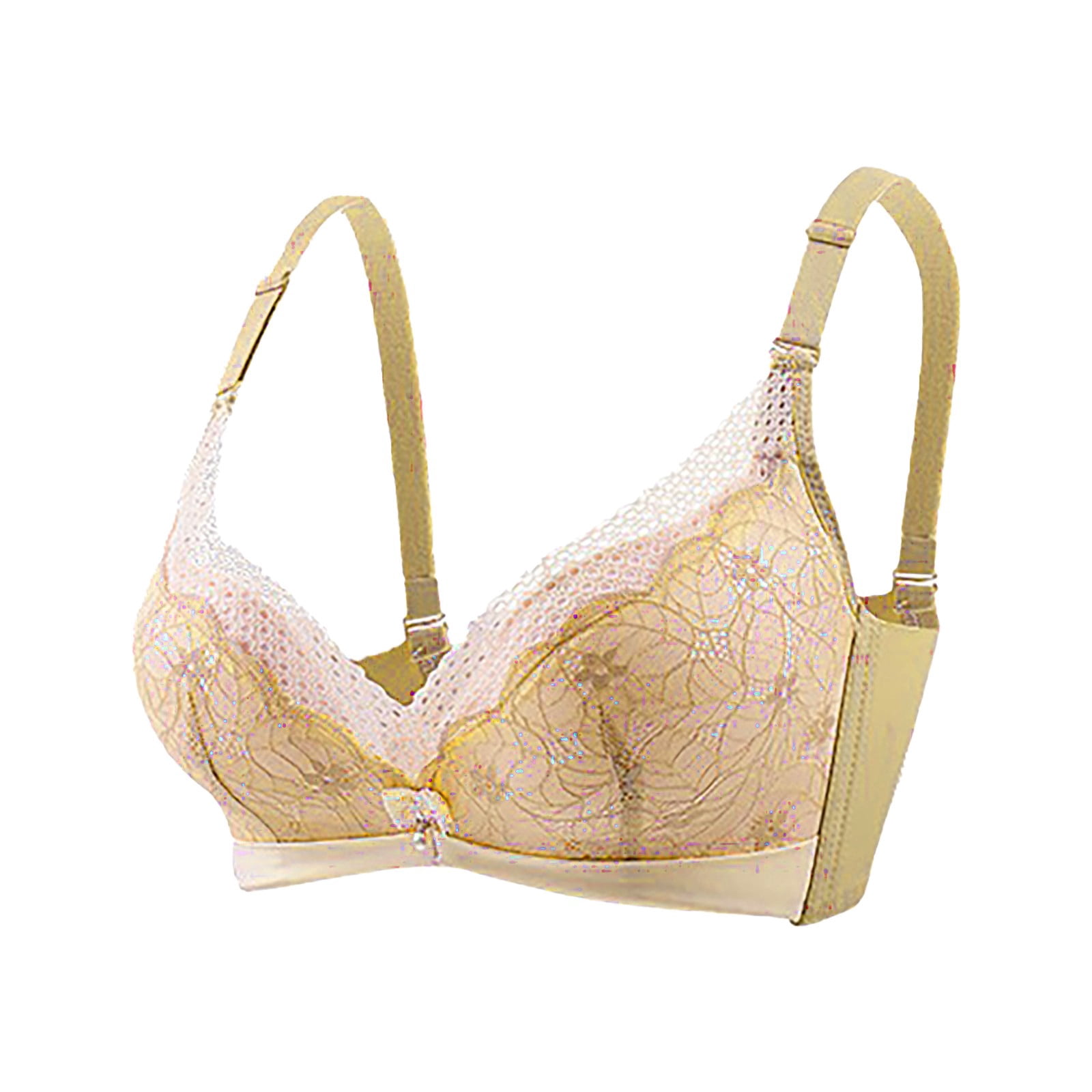 Audhol Bras for Women Non Ring Gathered Side Up Support Bra Sexy Lace ...