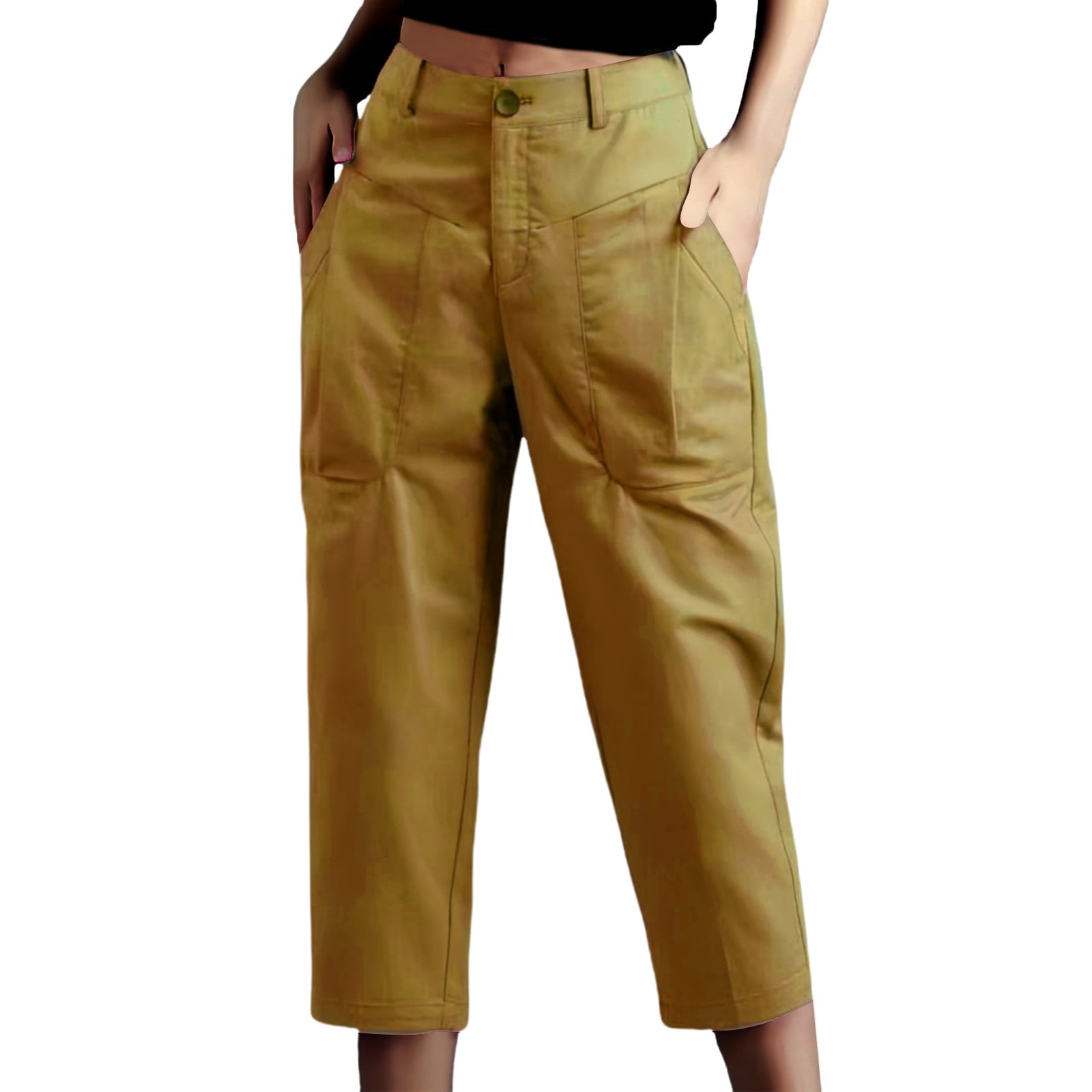 Audhol Cargo Capris for Women, Women's Cargo Pants Relaxed Fit Waist ...