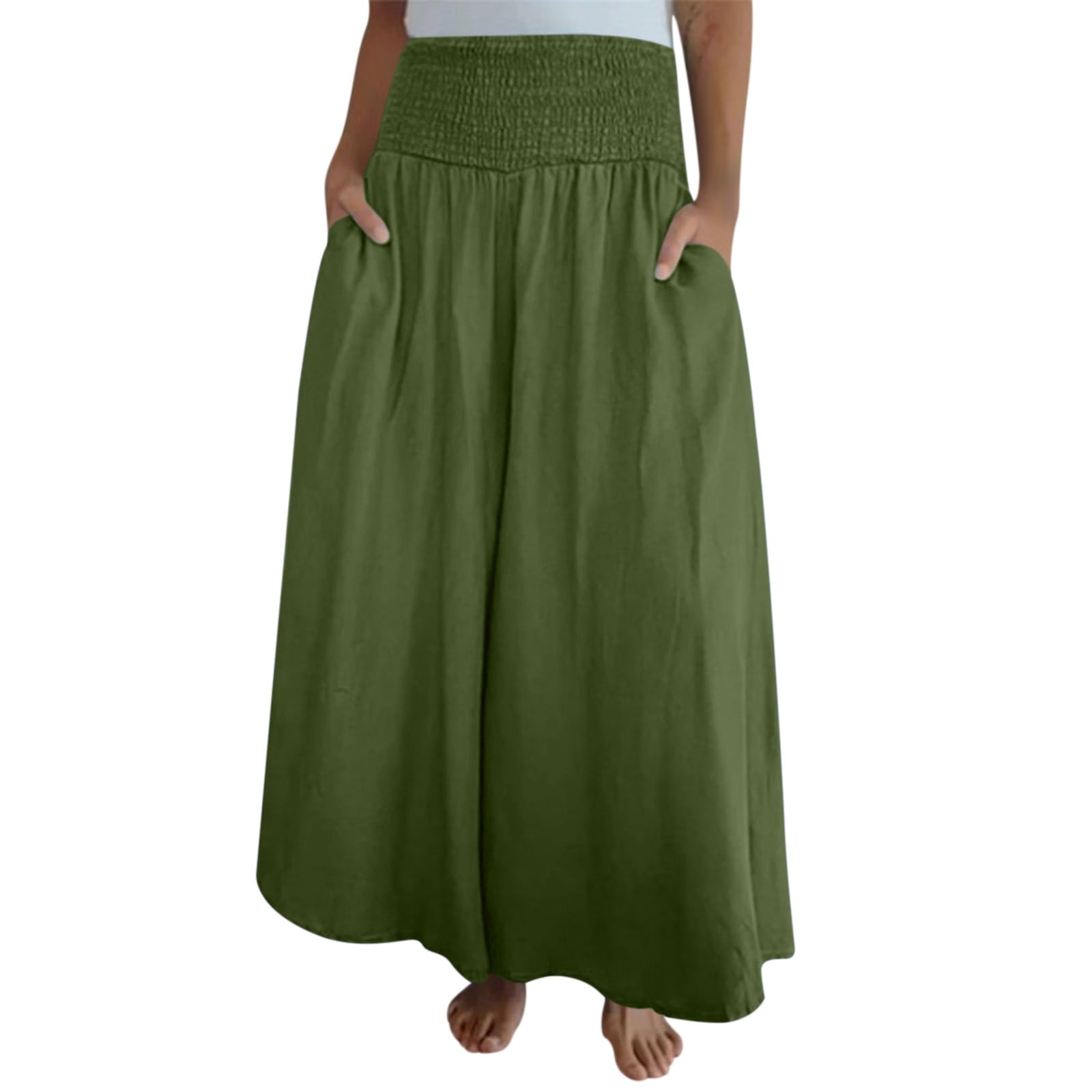 Audhol Culottes for Women, Women's Fashionable Casual Loose Wide Leg ...
