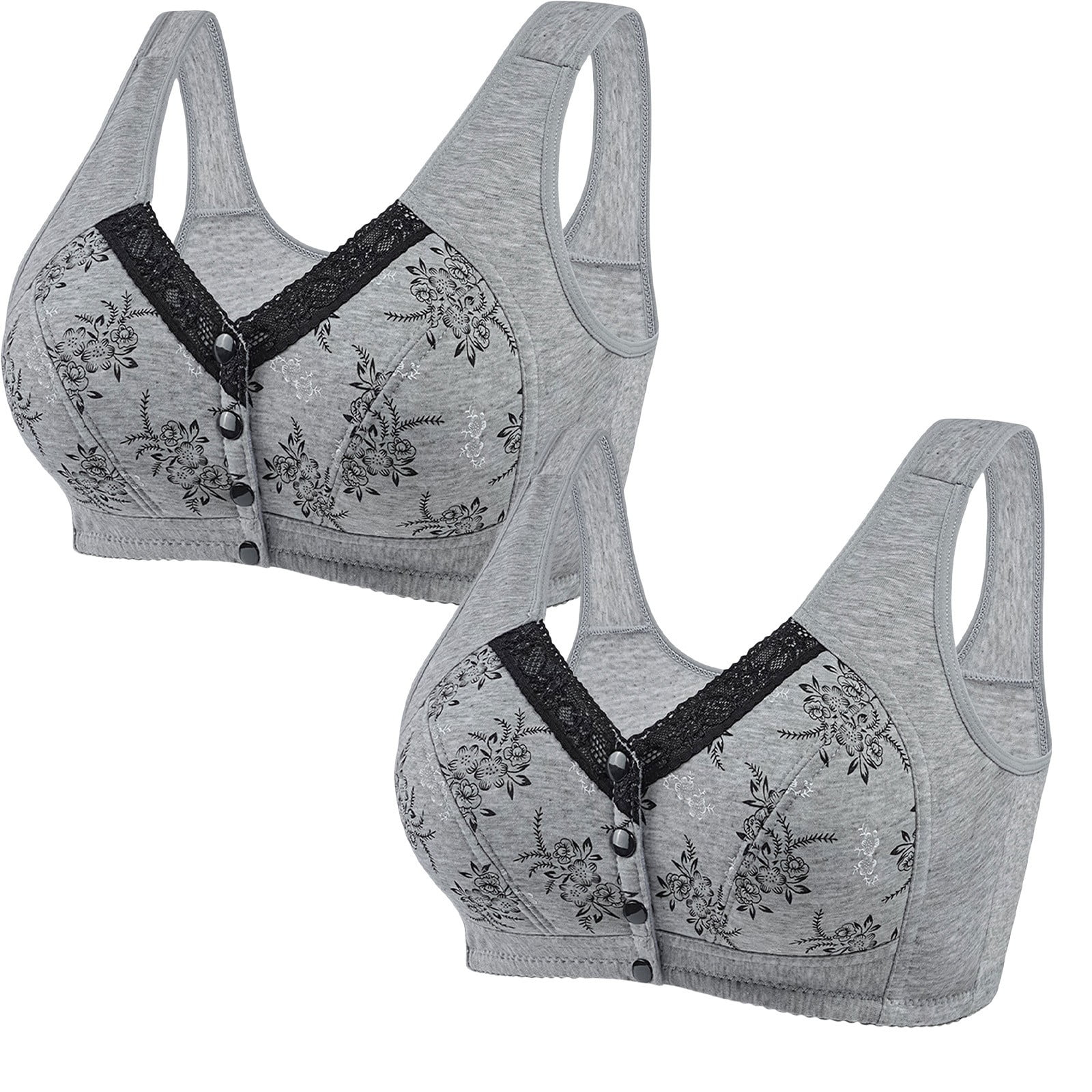Audhol Everyday Bras Women Lace Front Buckle Prints Underwear without ...