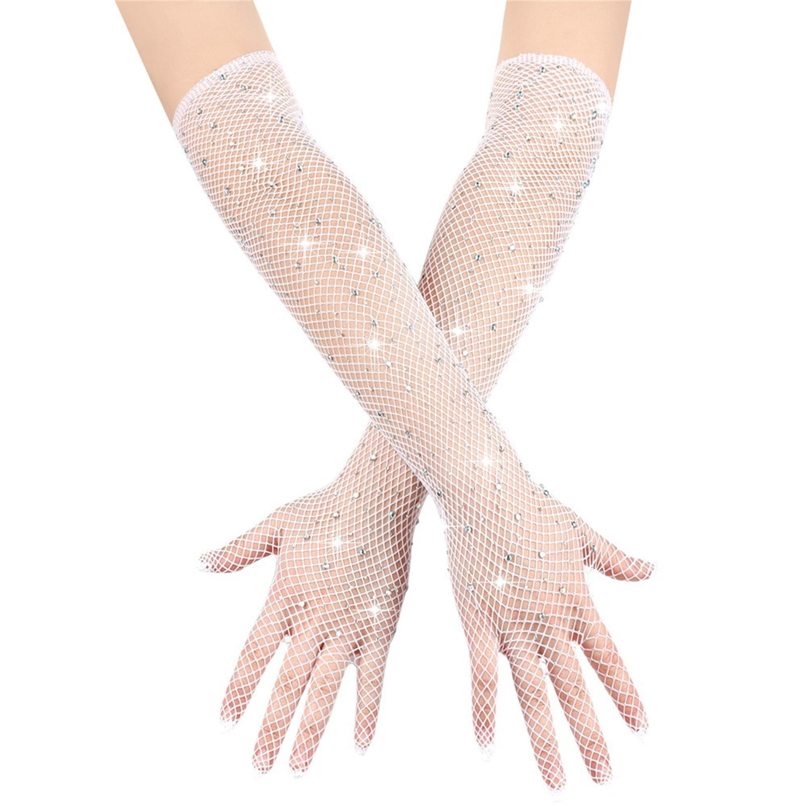 Audhol Fishnet Arm Sleeves Women Pure Ribbon Fun Cosplay Dance Bouncing ...