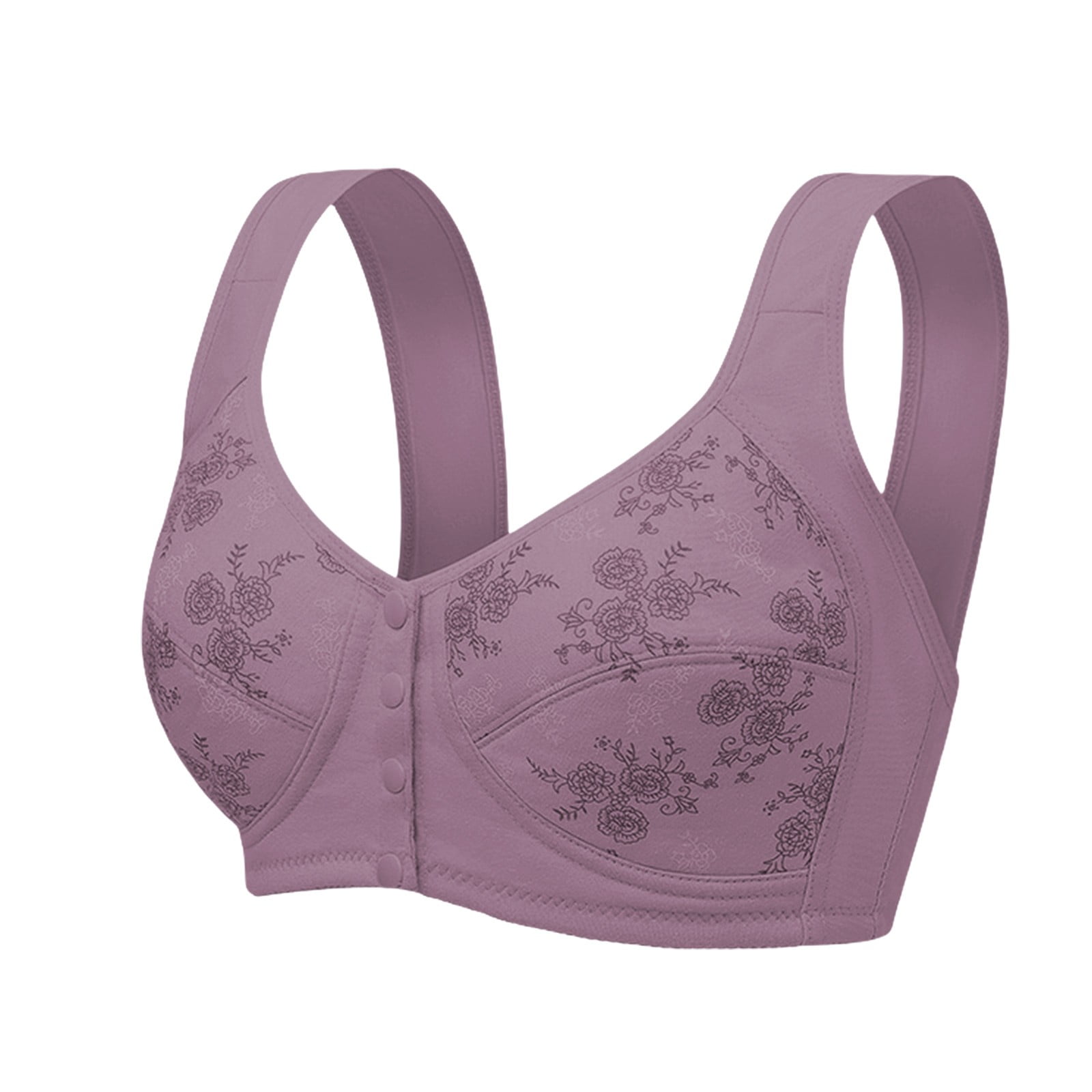 Audhol Front Clasp Bras for Women, Women Lace Front Buckle Prints Underwear without Rims Vest ...
