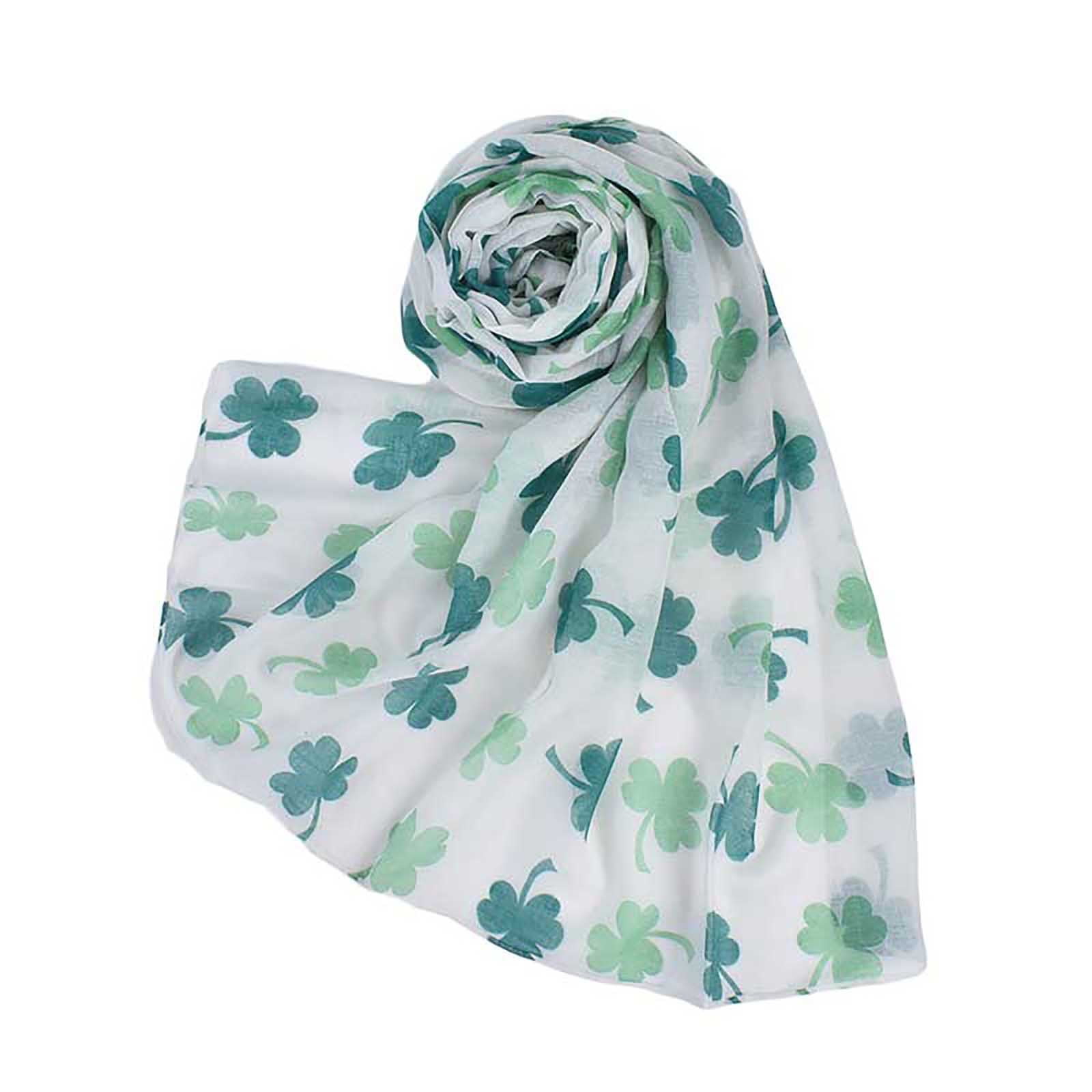 Audhol Green Scarf Women Four Print Scarf for Women St Day Womens Shawl ...