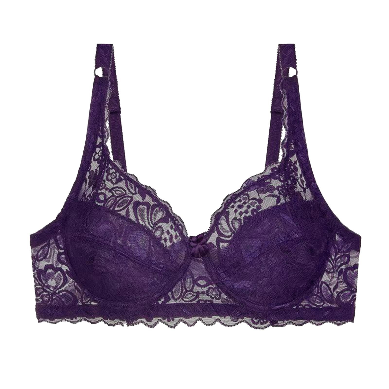 Audhol Lace Bralette Push Up Bra Purple 95C - Walmart.com