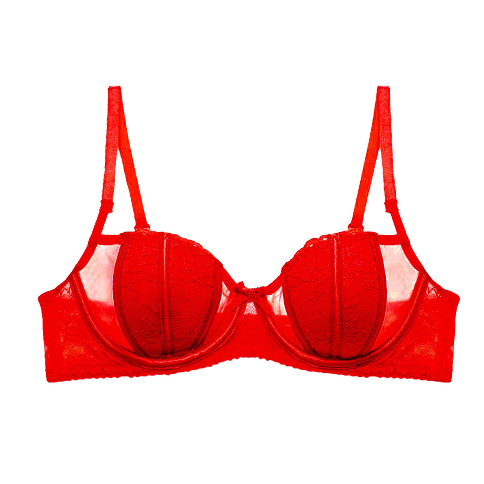 Audhol Lace Bralette Rench Ultra Thin Cup Lace Bra Soft Ring Gathered ...