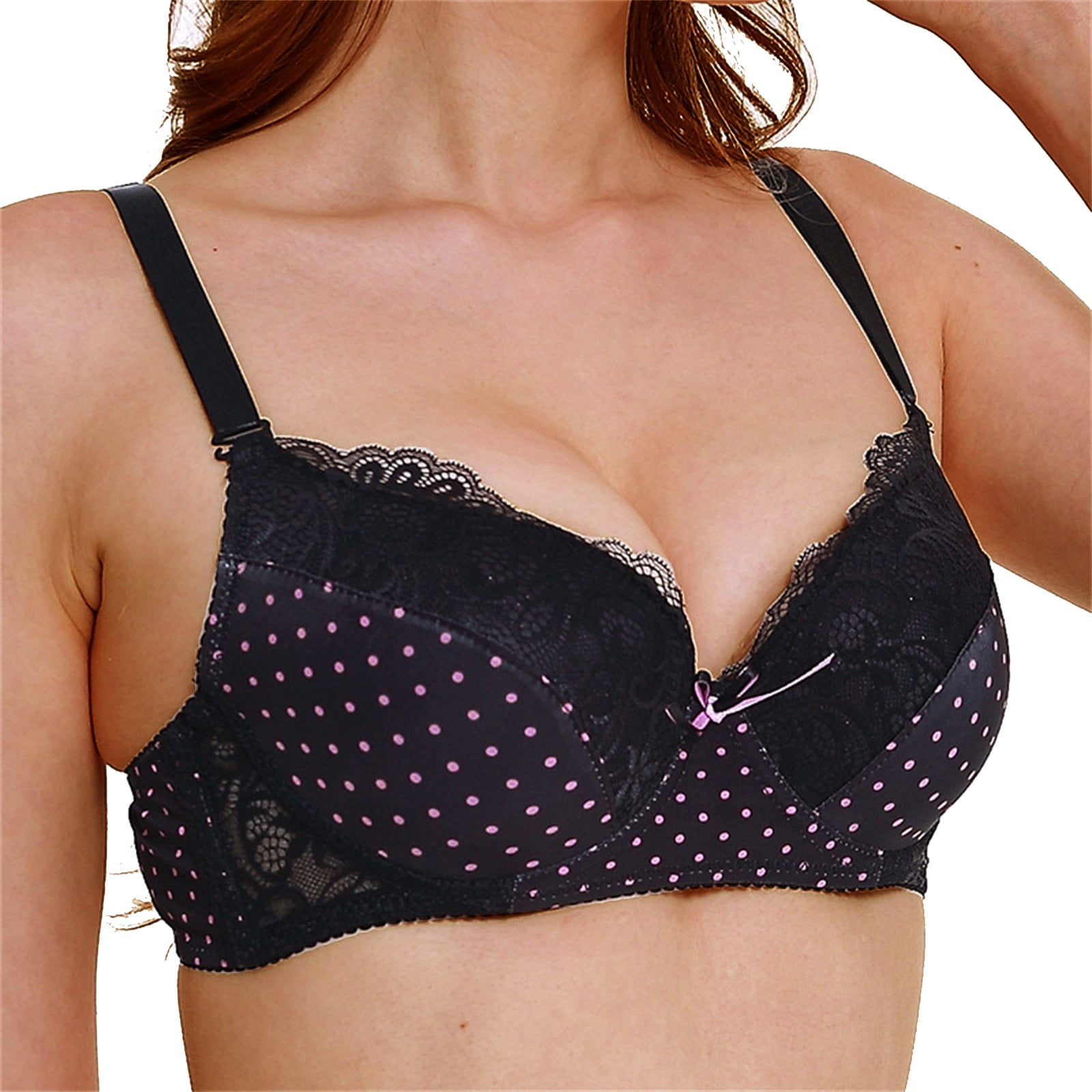 Audhol Lace Bralette Sheer Bra Black 95D - Walmart.com