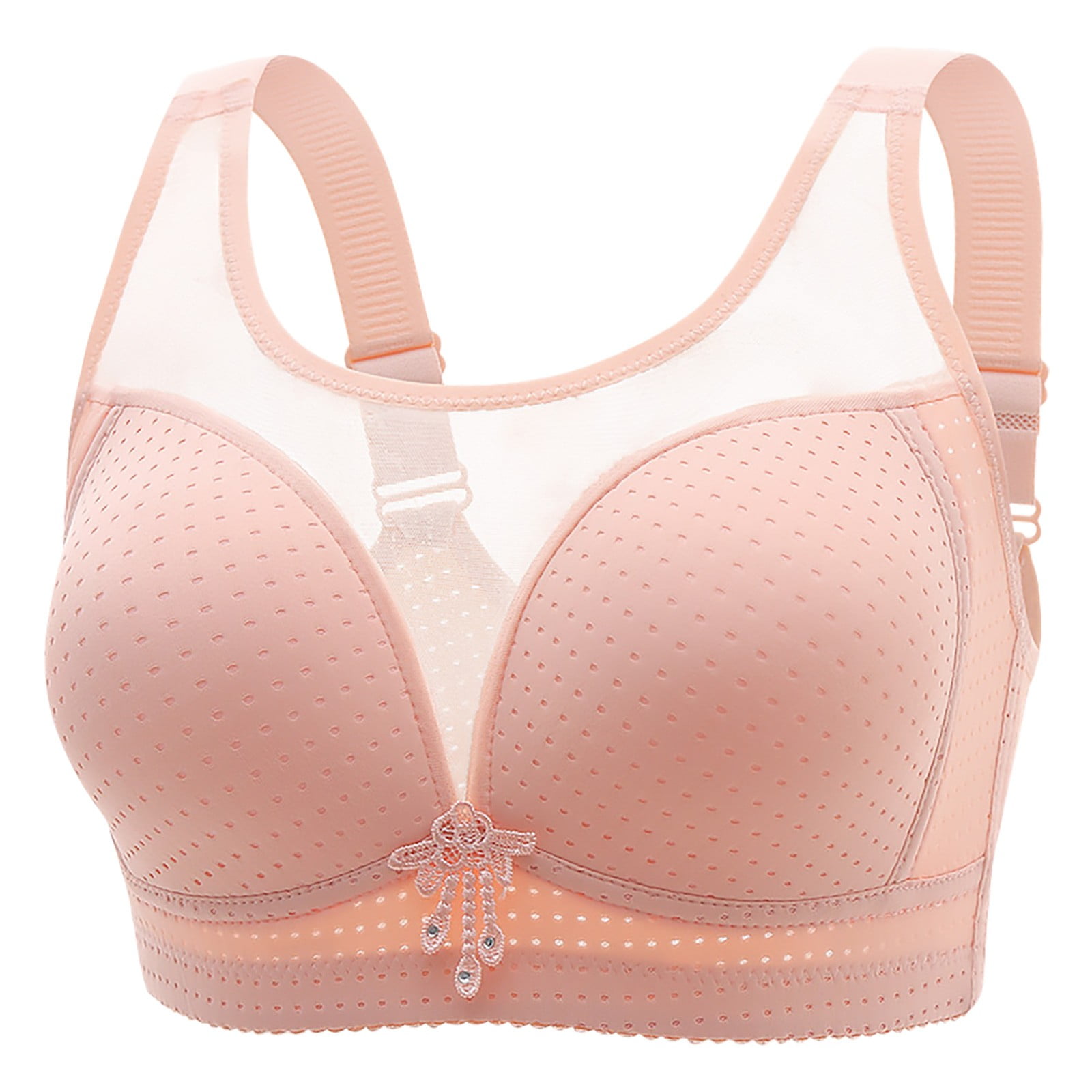 Audhol Lace Bralette Women Lace Back Button Shaping Cup Adjustable Shoulder Strap Large Size ...