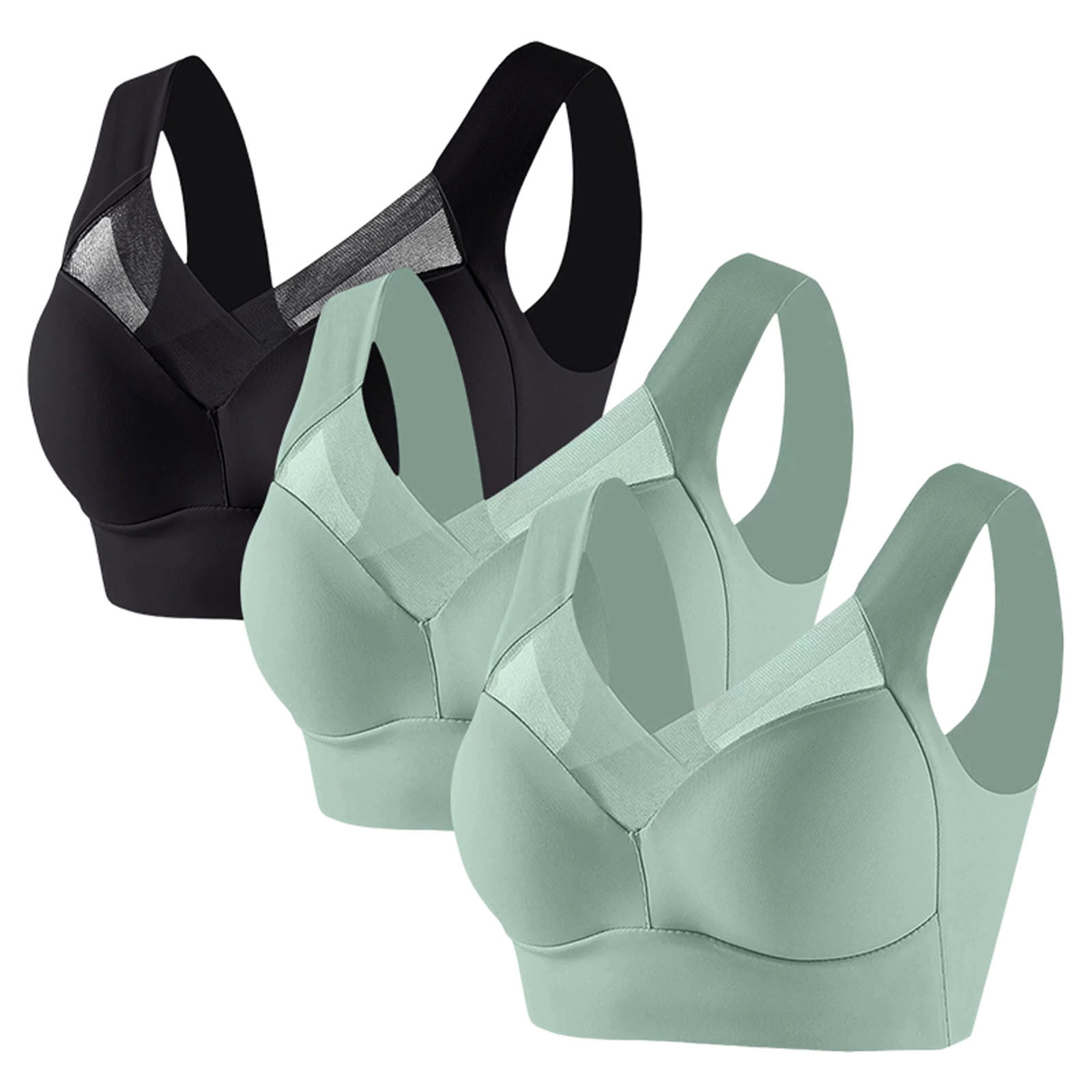 Audhol Mesh Bra, Women Comfort Lightweight Wireless Bras Correcting Bra ...