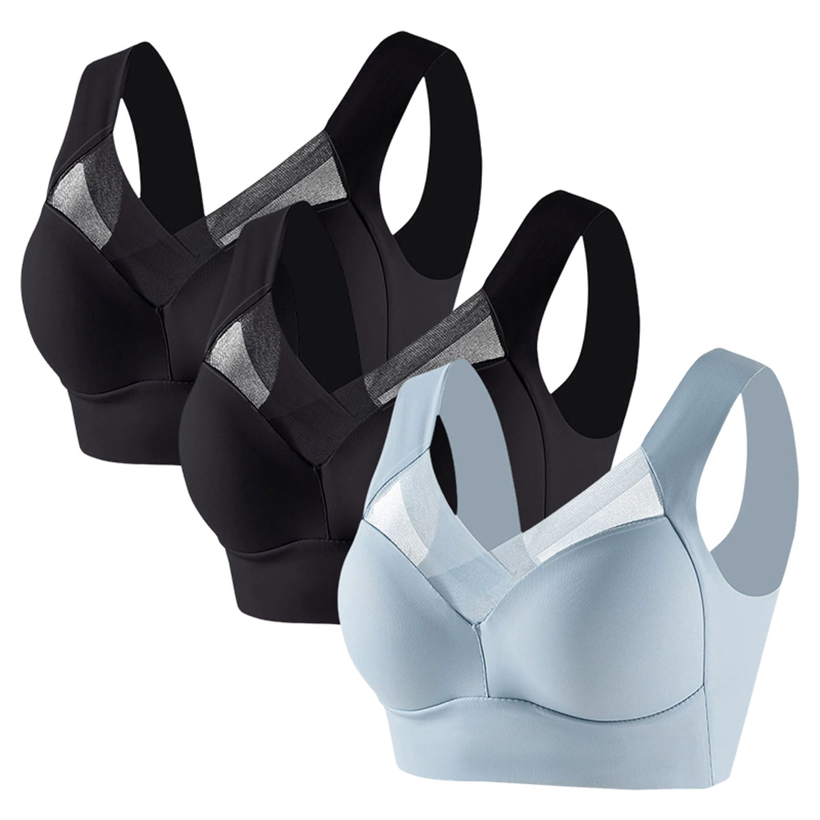 Audhol Mesh Bra, Women Comfort Lightweight Wireless Bras Correcting Bra ...