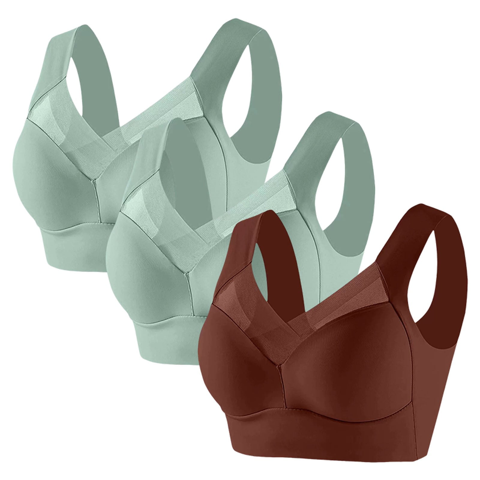 Audhol Mesh Bra, Women Comfort Lightweight Wireless Bras Correcting Bra ...