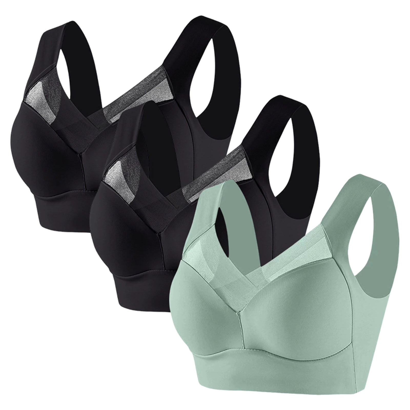 Audhol Mesh Bra, Women Comfort Lightweight Wireless Bras Correcting Bra ...