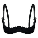 Audhol Open Cup Bra, 1/4 Cup Bras for Women Underwire Lace Bra See ...