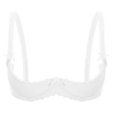 Audhol Open Cup Bra, 1/4 Cup Bras for Women Underwire Lace Bra See ...