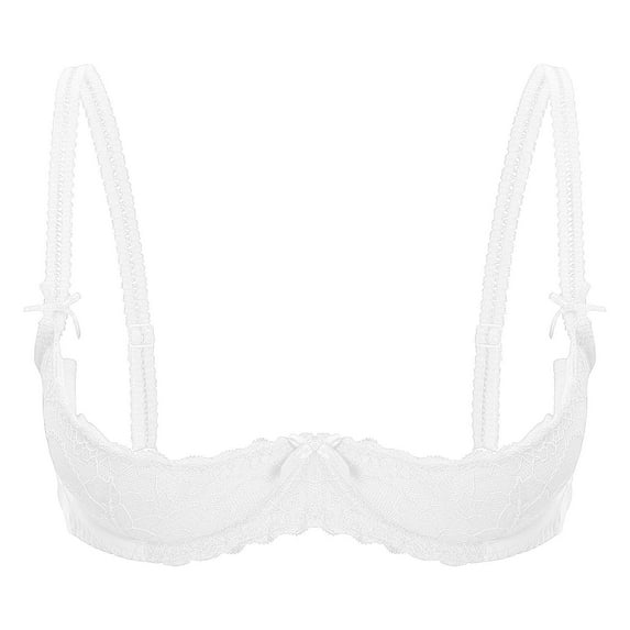 Audhol Open Cup Bra, 1/4 Cup Bras for Women Underwire Lace Bra See ...