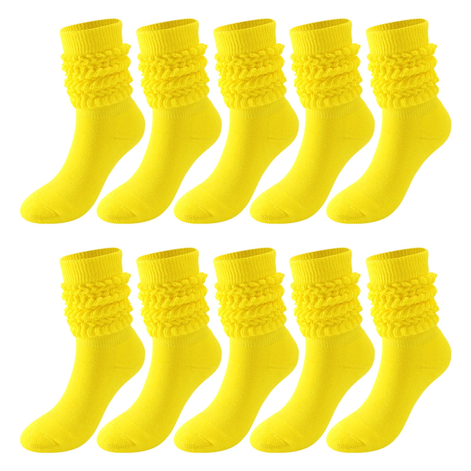 Audhol 5 Pairs Soild Color Socks Women Thigh High Boot Socks Soft ...