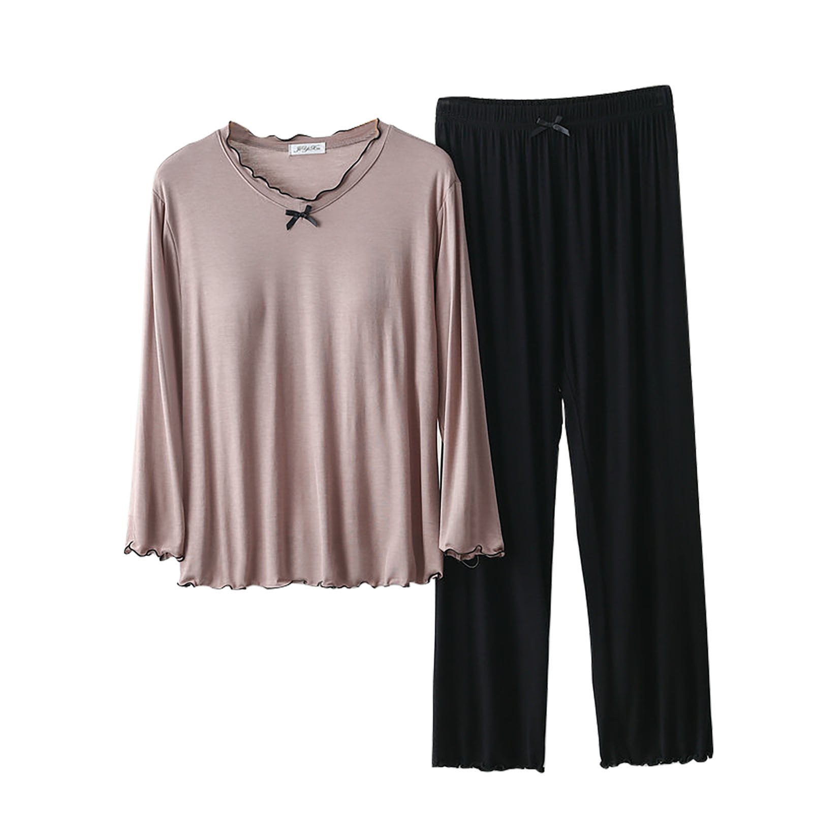 Audhol Pajamas for Women Set Cute Pajama Sets for Women Beige M ...