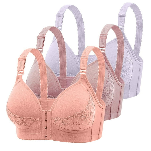 Audhol Plus Size Bras for Women Pack of 3 Women's Bra without Underwire ...