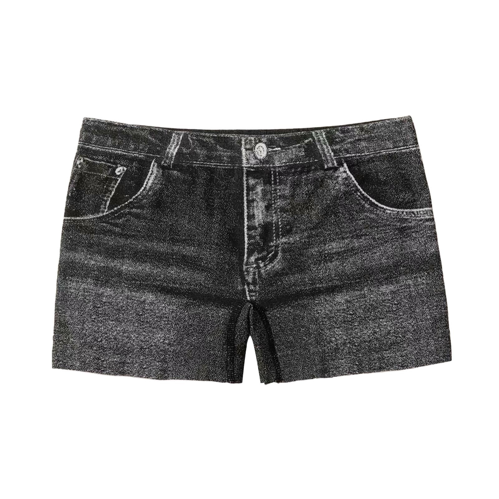 Audhol Stretchy Jean Shorts for Women, Faux Jeans Shorts for Women ...