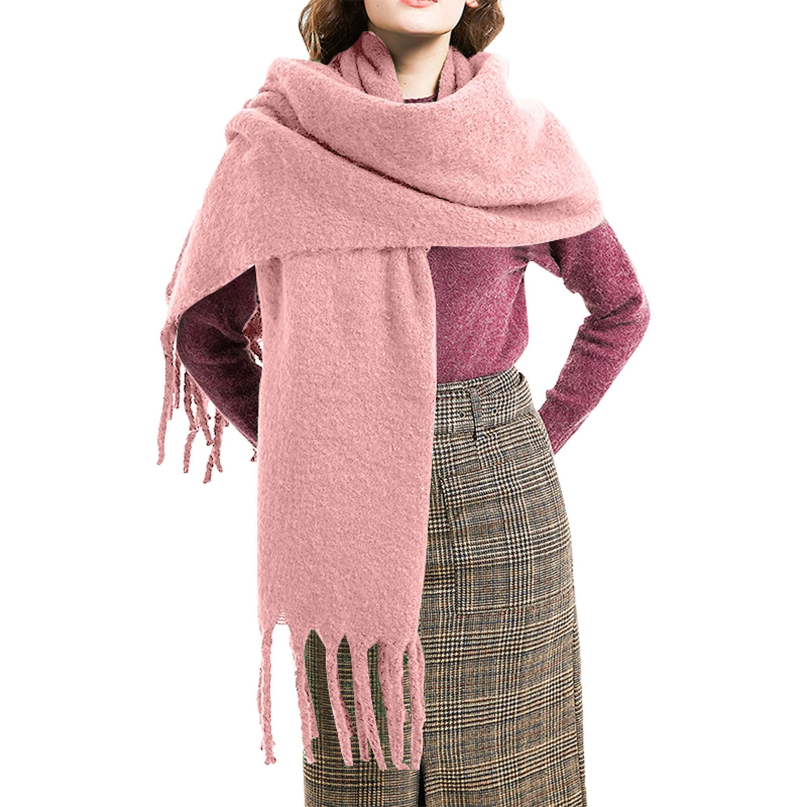 Audhol Thermal Women Beanie Autumn And Winter New Coarse Fringed Circle ...