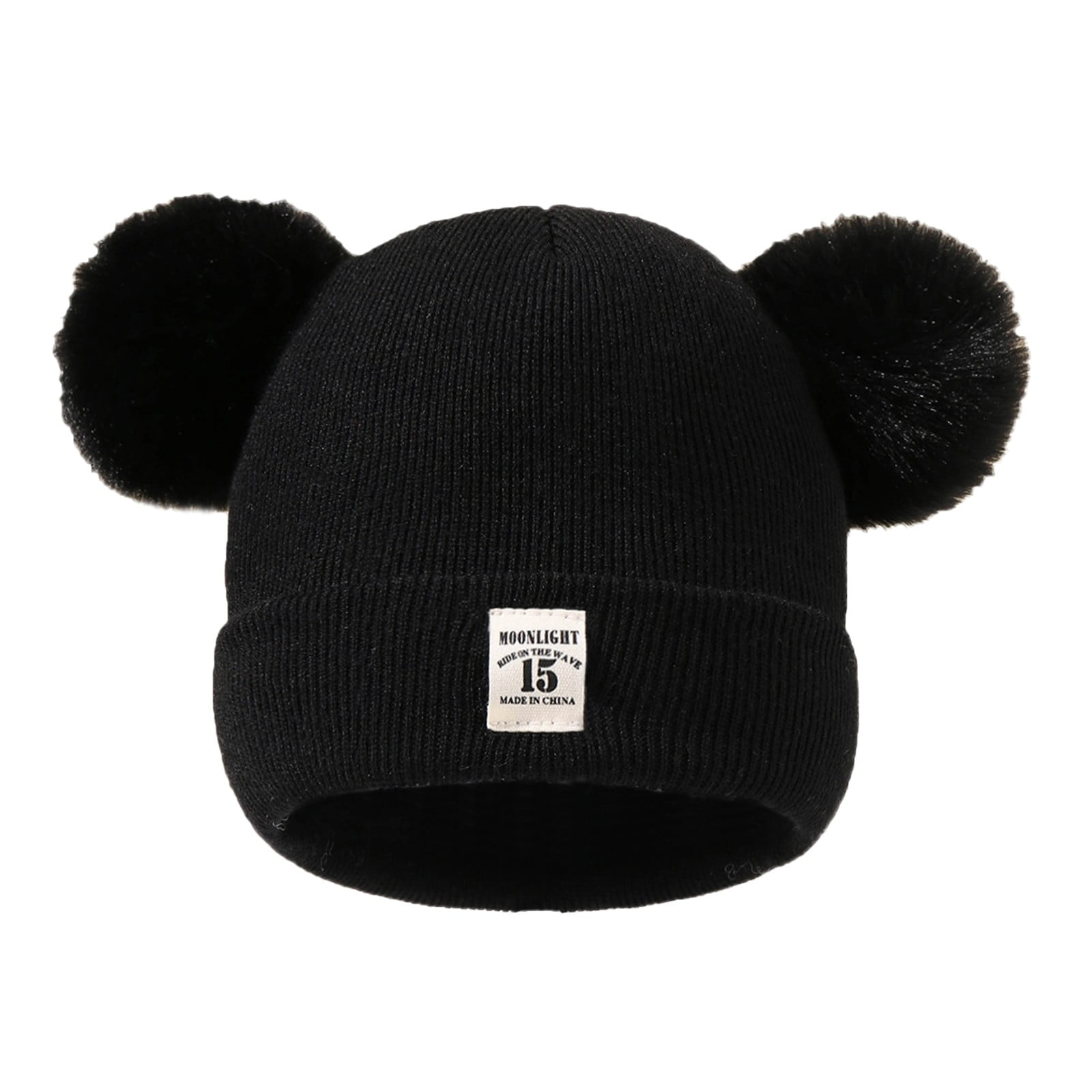 Audhol Toddler Winter Hat Kids Winter Pompom Hat Knitted Ski Hat Double ...