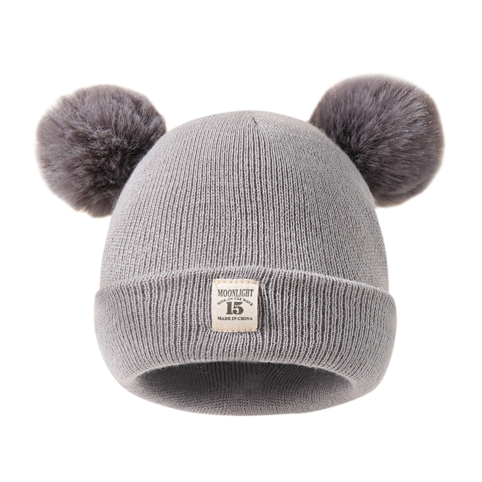 Audhol Toddler Winter Hat Kids Winter Pompom Hat Knitted Ski Hat Double ...