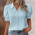 Audhol Women's Evening Blouse Elegant Short Sleeve Plus Size Puff ...
