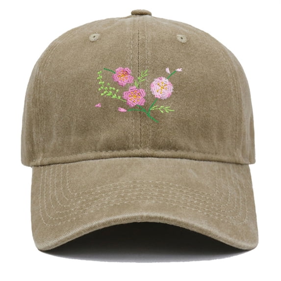 Audhol Women's Hand Embroidered Flower Baseball Cap Adjustable Cotton ...