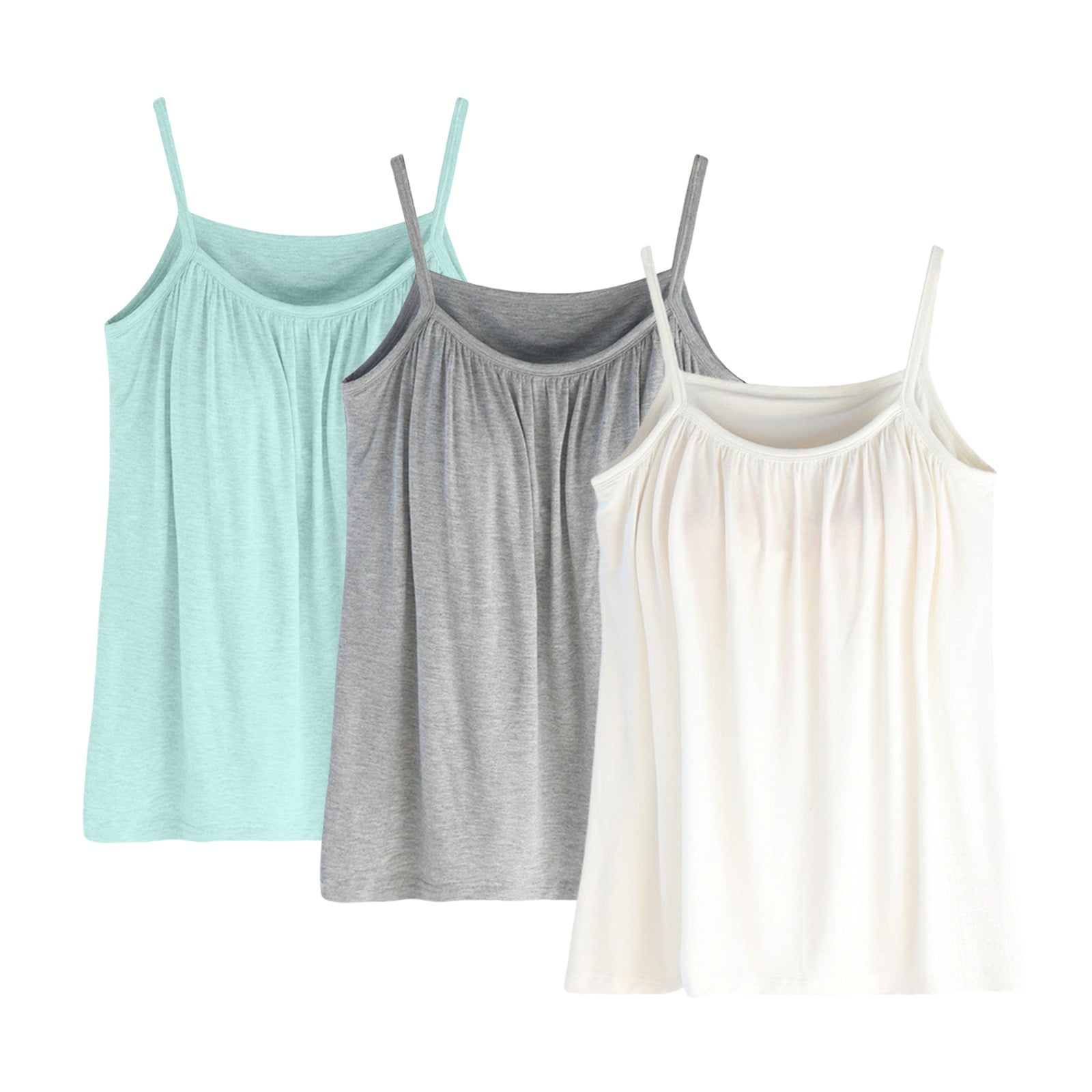 Audhol Women's Tanks & Camis, Women's Plus Size Soft Tank Top with Bra ...