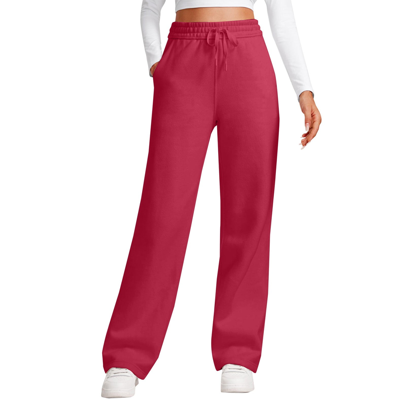 Audhol Womens Sweatpants Cotton Fleece Lined Sweatpants Women 30 Straight Leg Casual Sweat
