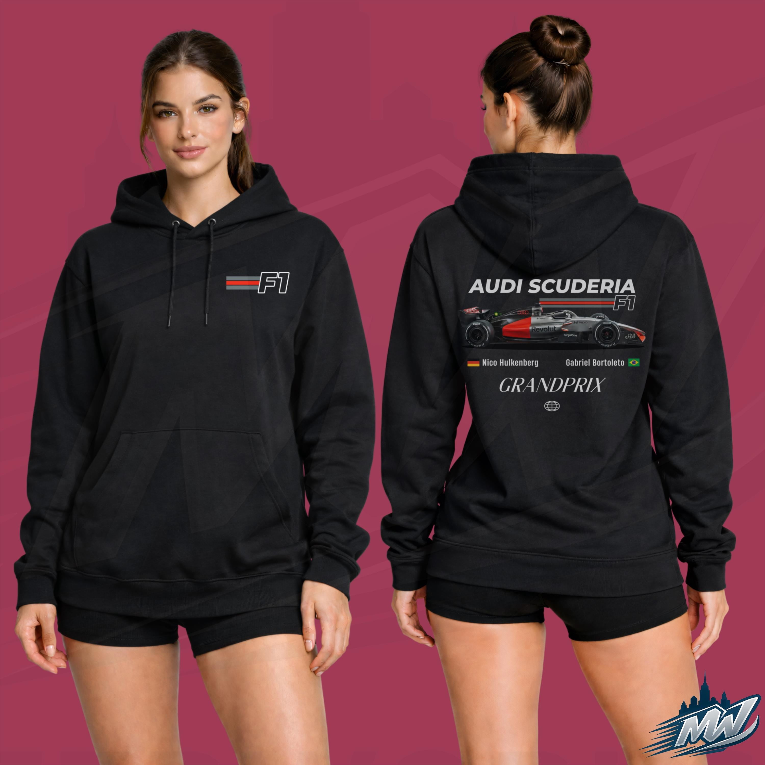 Audi F1 2026 Hoodie: Nico Hulkenberg & Gabriel Bortoleto Team Formula ...