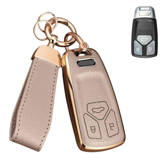 Audi Key Case Holder Protector with Keychain for A4 Q7 Q5 TT A5 SQ5 R8 ...