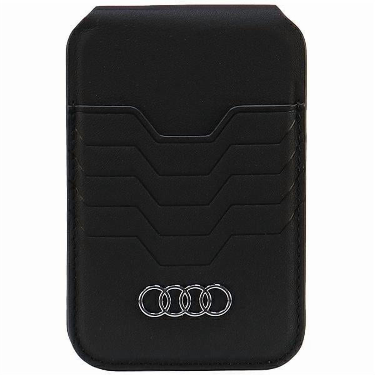 Audi Leather Wallet Card MagSafe Magnetic with Stand Black - AU-MSCH-GT ...