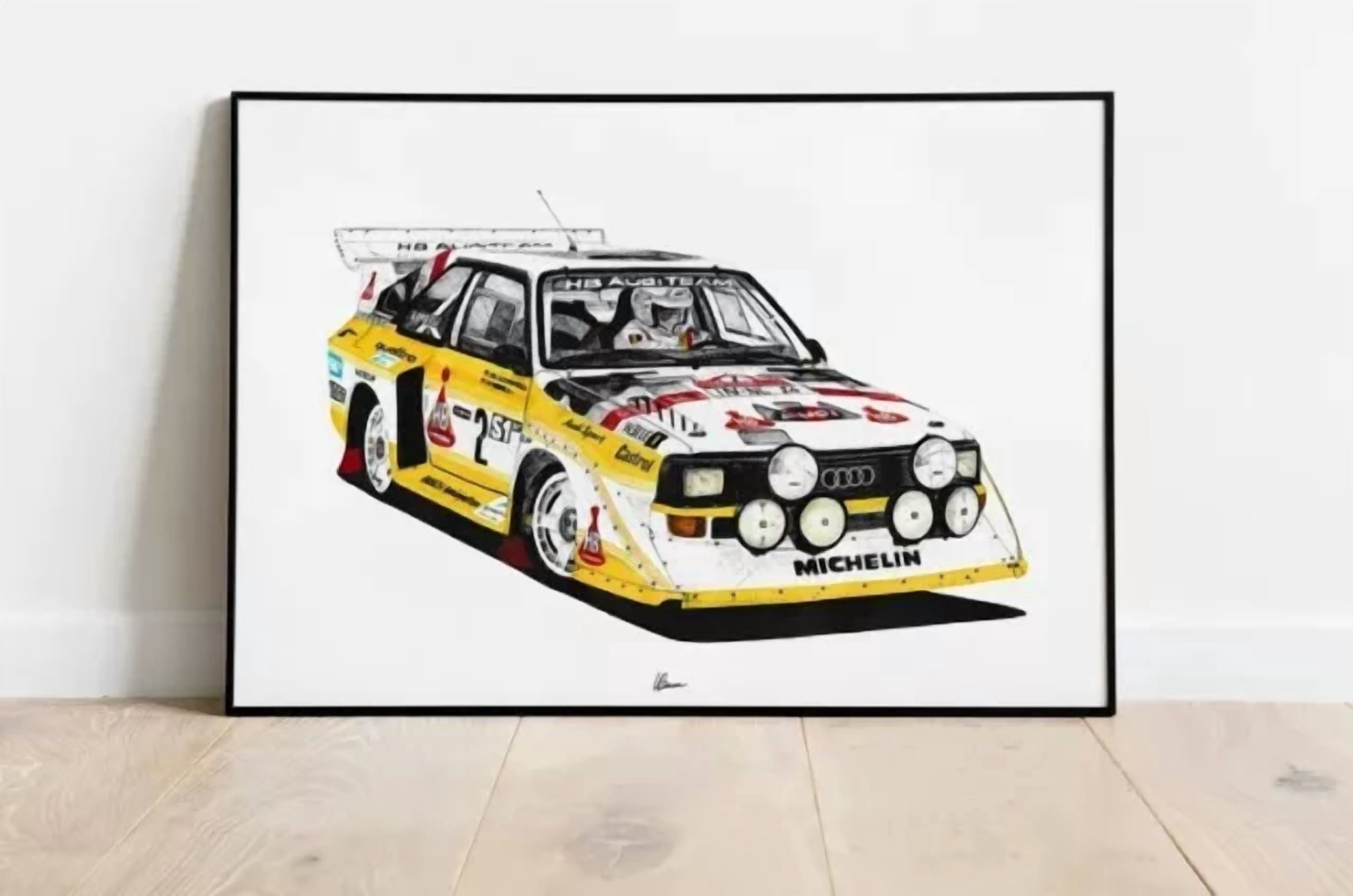 Audi Quattro S1 Print Racing Icons Rally Wall Art Home Decor Vintage ...