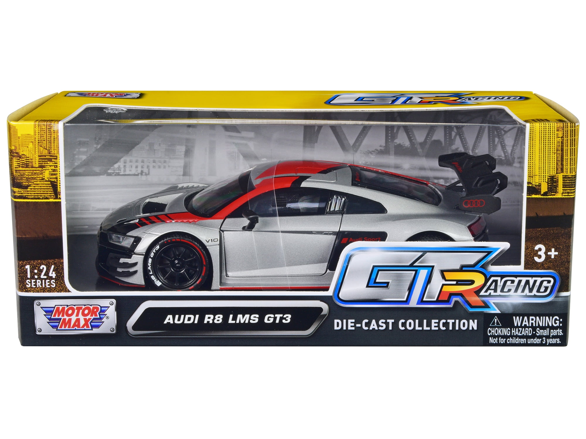 Audi R8 LMS GT3 Silver Metallic with Graphics "GT Racing" Series 1/24 ...