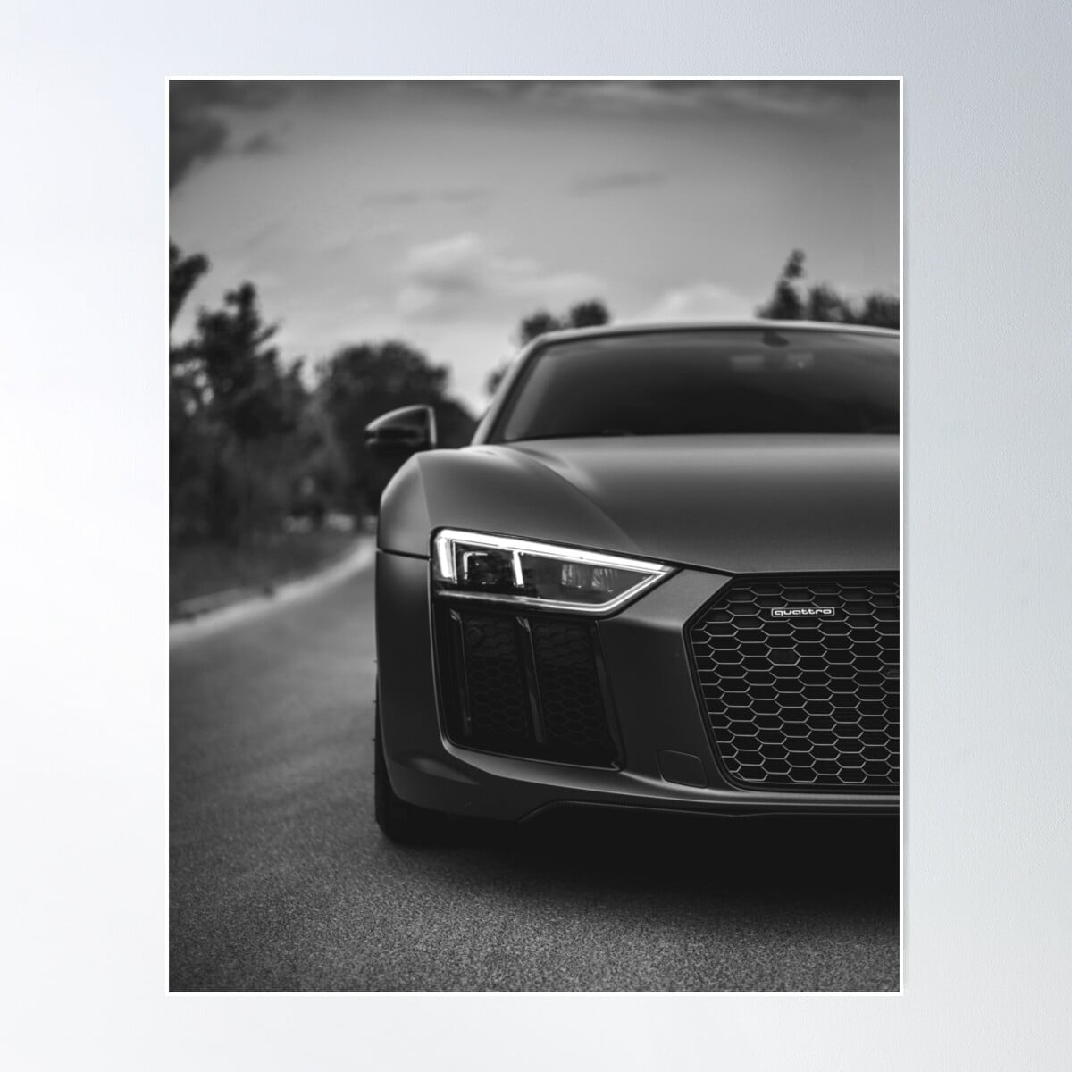 Audi R8 Poster Wall Art, UNFRAMED PAPER POSTER, Home Decor, Vintage ...