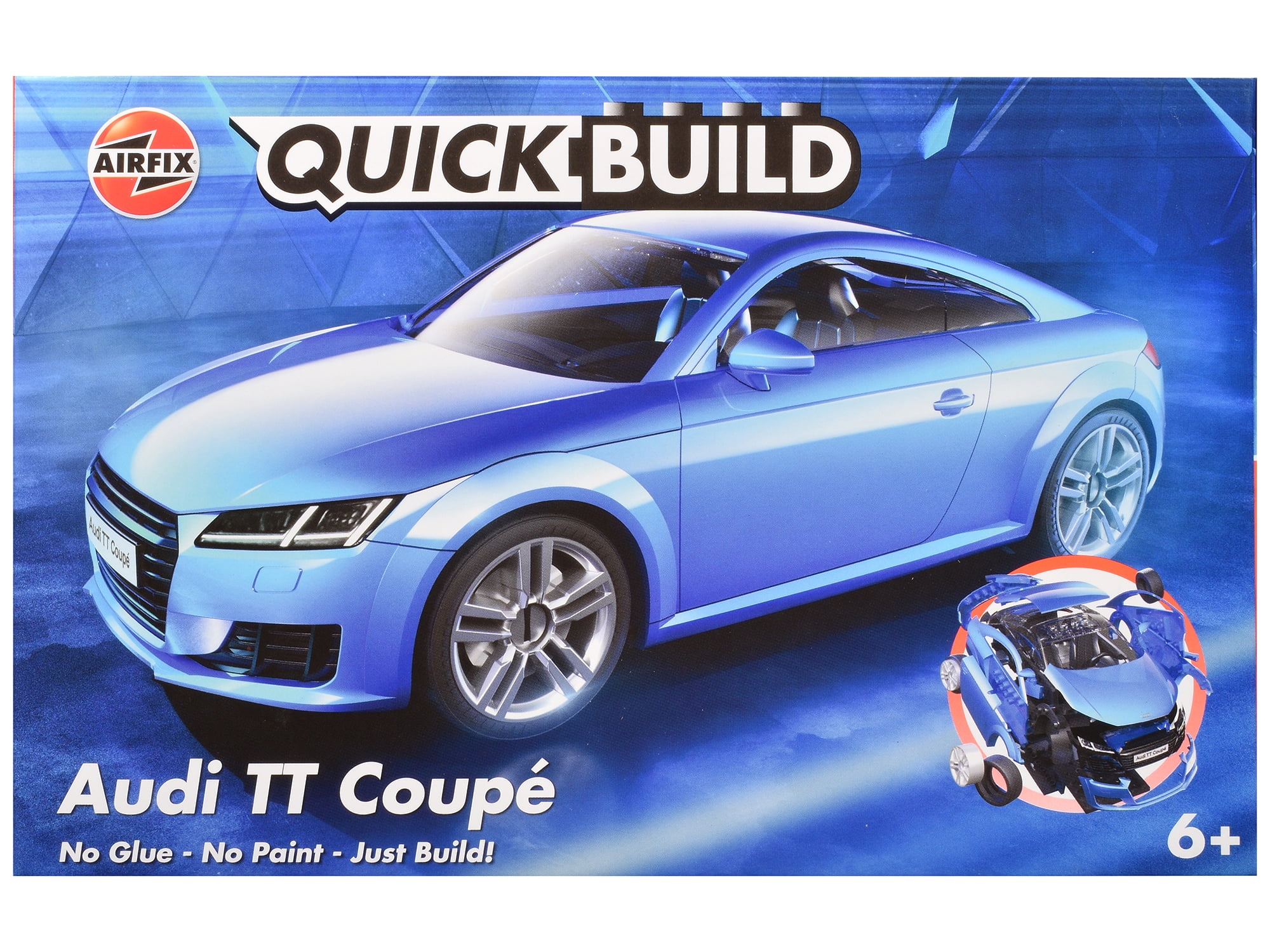 Audi TT Coupe Blue Snap Together (Skill 1) Painted Plastic Model Car ...