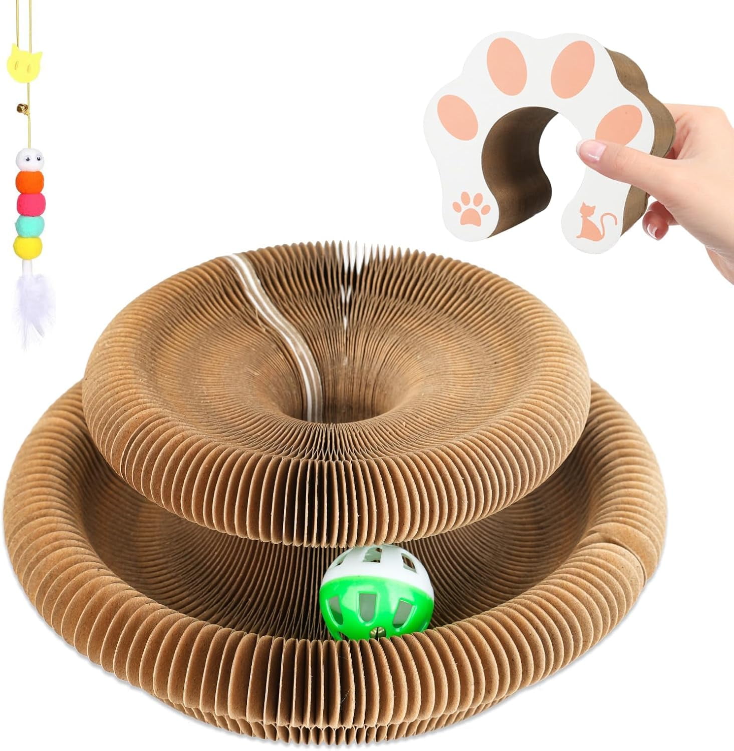 Accordion Magic Organ Cat Scratching Board Toy - Kitty Kurlz Ball ...