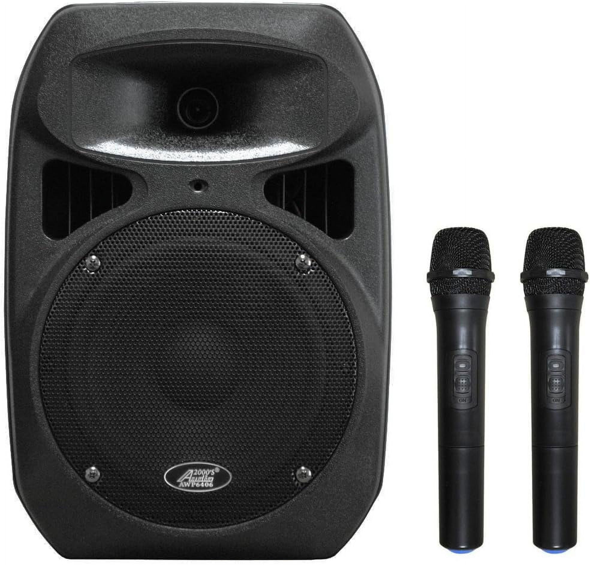 Audio 2000 PA6408HH Dual Channel 8" Woofer PA System with Two Handhelds ...