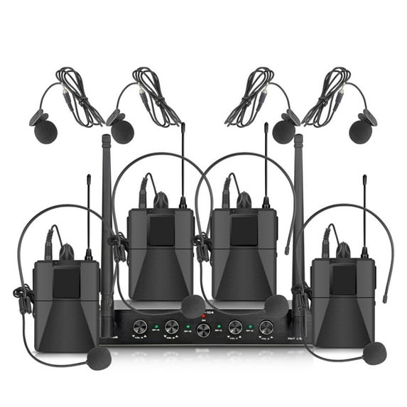 Audio AU400 UHF Pro 4channel Bodypack Lavalier & Headset Portable ...