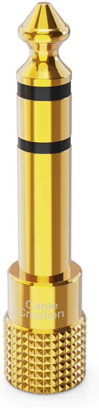 Gold Plated 6.35mm Male to 3.5mm Female Stereo Audio Adapter Jack Plug ...