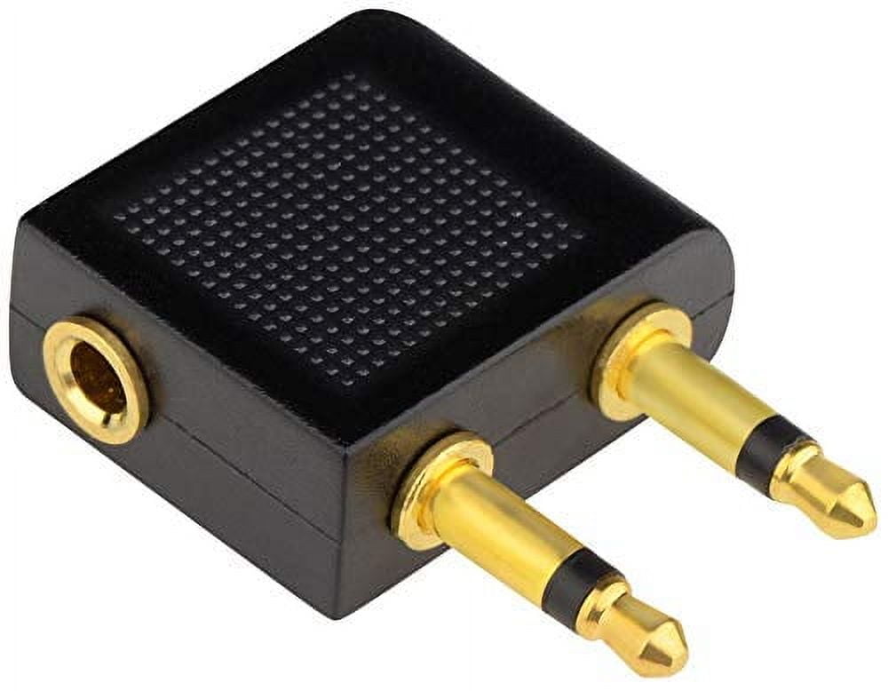 Audio Airplane Adapter Dual 3.5mm Male to 3.5mm Female Airline Flight ...